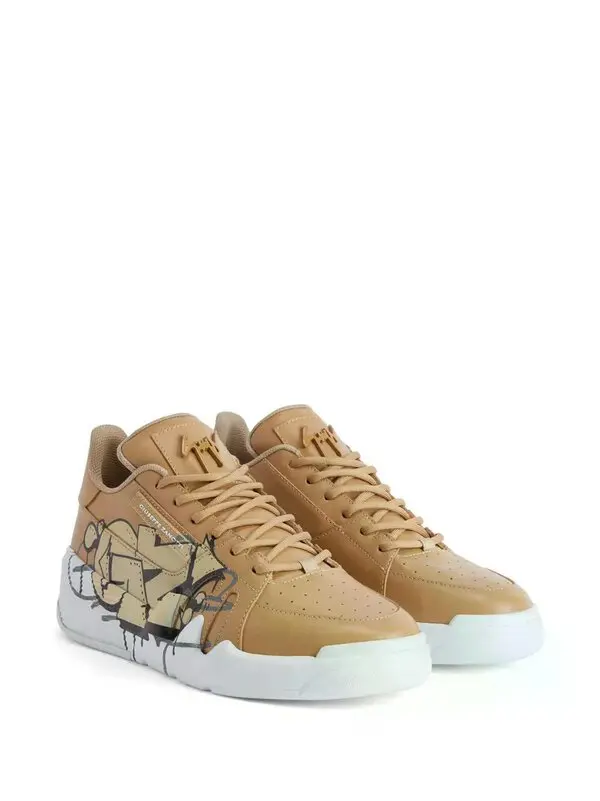 GIUSEPPE ZANOTTI Talon Graffiti-print Low-top Sneakers - Neutrals