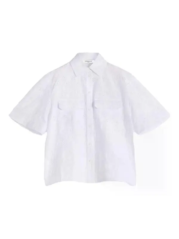 Maison Kitsuné Embroidered Short-sleeve Shirt