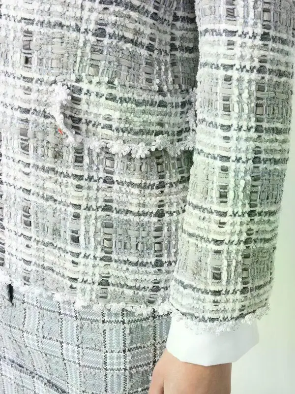 Thom Browne Crochet-trim Single-breasted Blazer