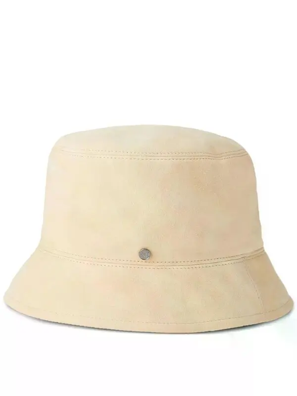 MAISON MICHEL Axel Reversible Leather Bucket Hat - Neutrals