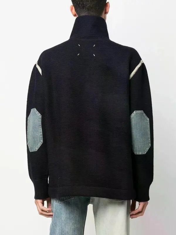 MAISON MARGIELA Knitted Jumper With Contrast Elbow Patches