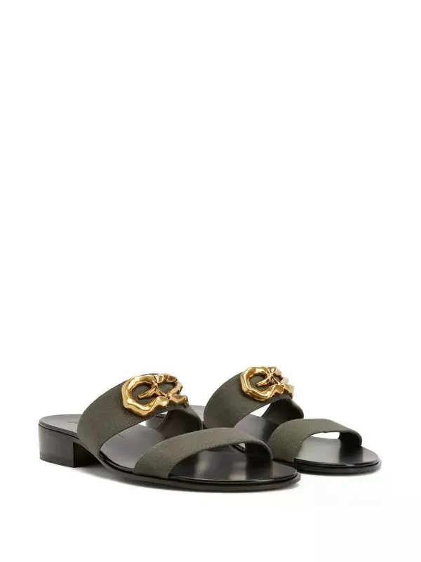 GIUSEPPE ZANOTTI Gregorie Logo-plaque Sandals - Black