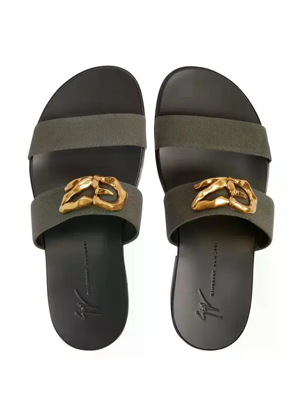 GIUSEPPE ZANOTTI Gregorie Logo-plaque Sandals - Black