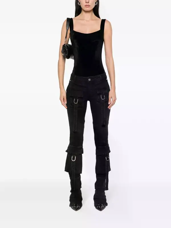 ATU BODY COUTURE Square-neck Velvet Bodysuit