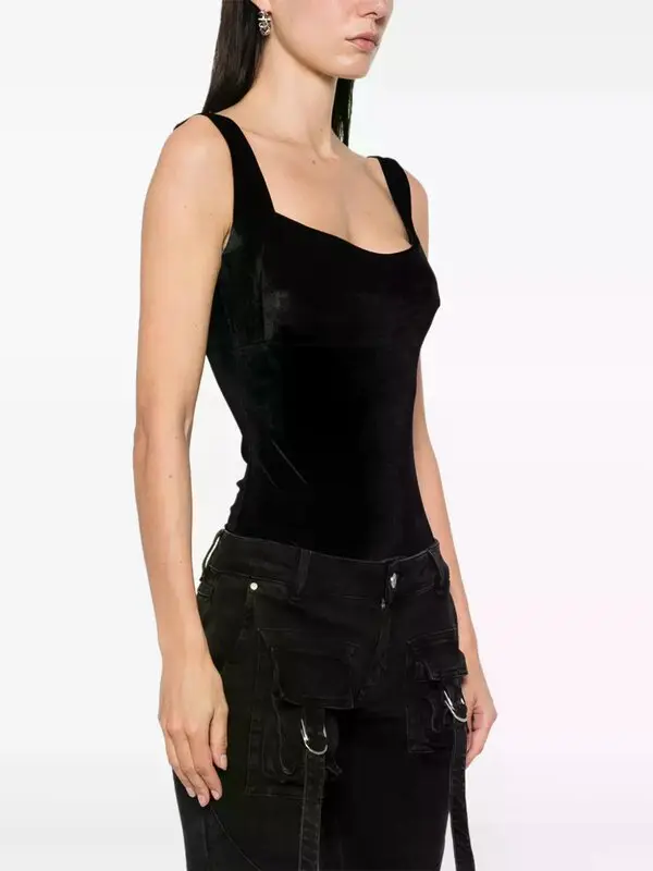 ATU BODY COUTURE Square-neck Velvet Bodysuit