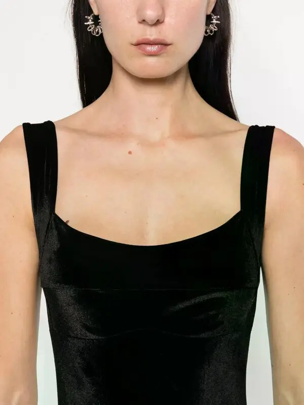 ATU BODY COUTURE Square-neck Velvet Bodysuit