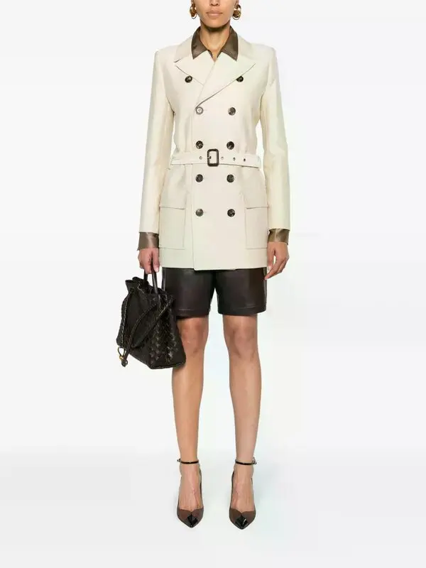 Saint Laurent Belted Double-breasted Coat