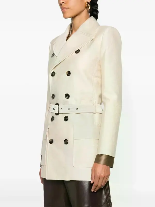 Saint Laurent Belted Double-breasted Coat
