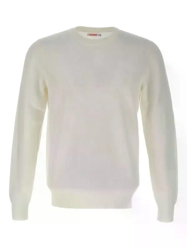 SUN 68 Cotton Crew Neck Jumper - Neutrals