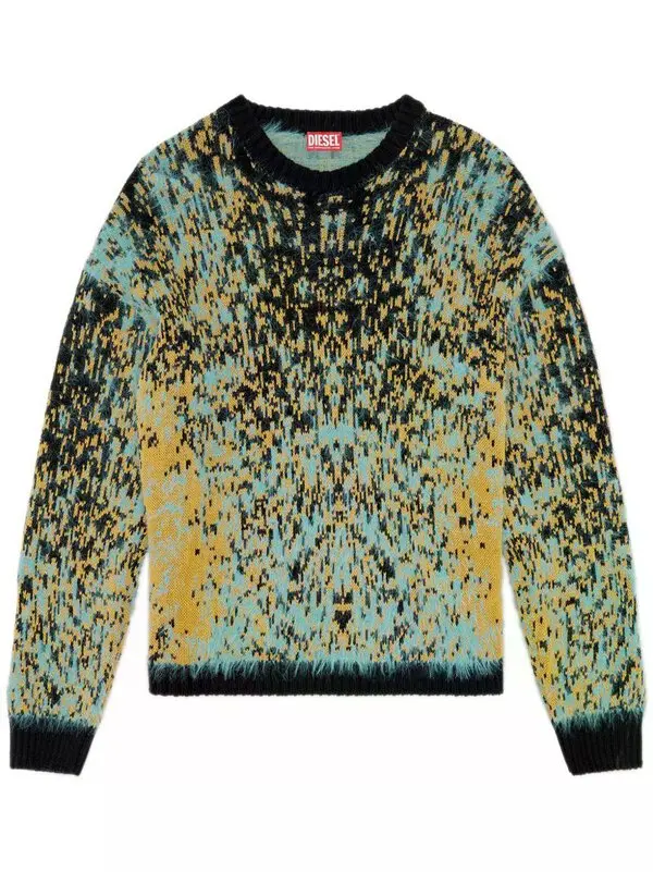 DIESEL® K-rain Sweater With Asymmetric Print - Black