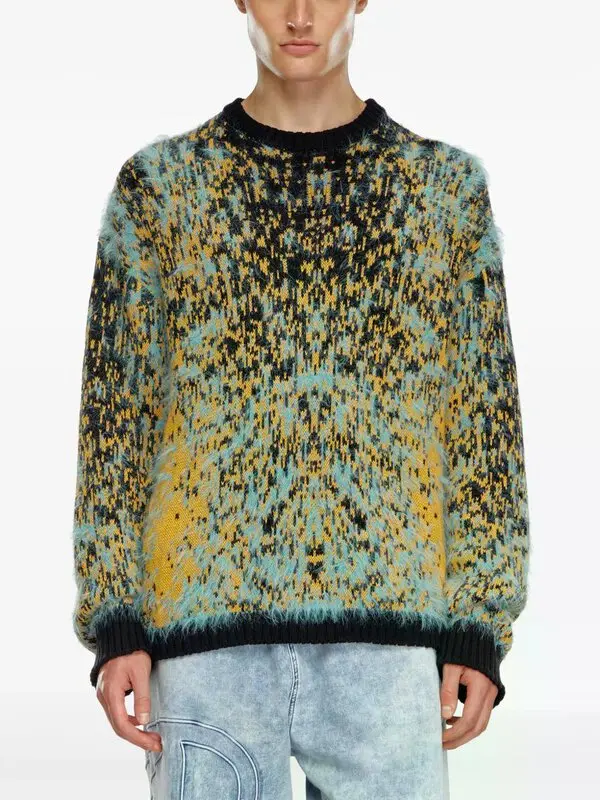 DIESEL® K-rain Sweater With Asymmetric Print - Black