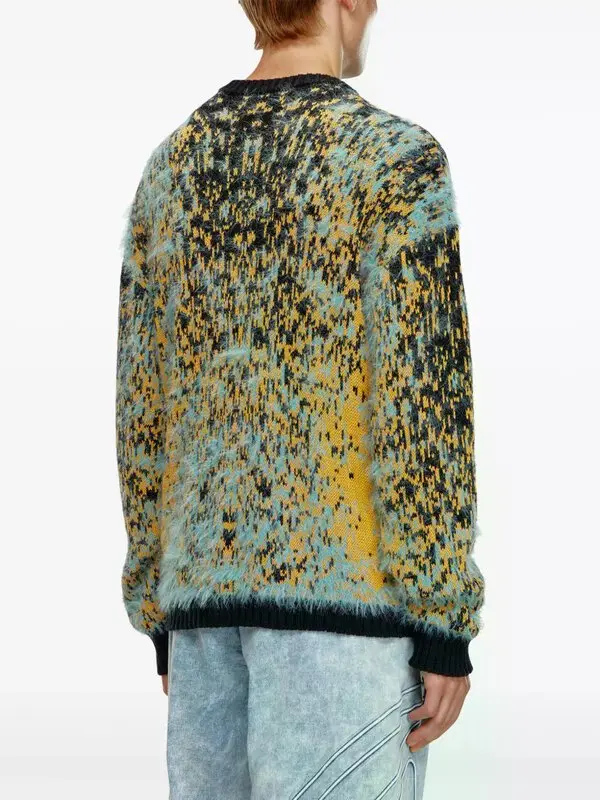 DIESEL® K-rain Sweater With Asymmetric Print - Black