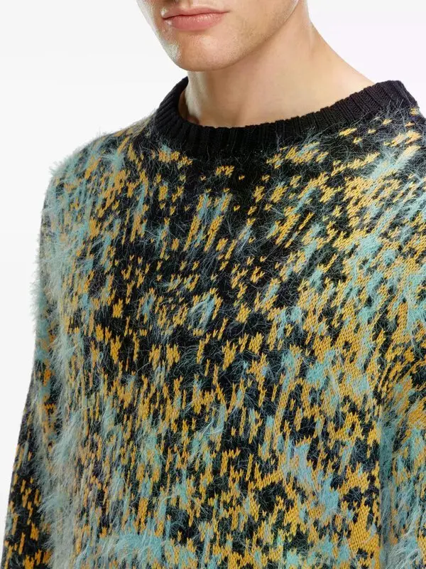 DIESEL® K-rain Sweater With Asymmetric Print - Black