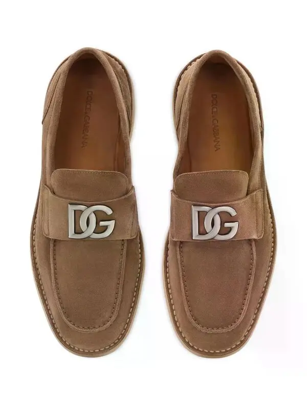Dolce & Gabbana Logo-plaque Suede Loafers