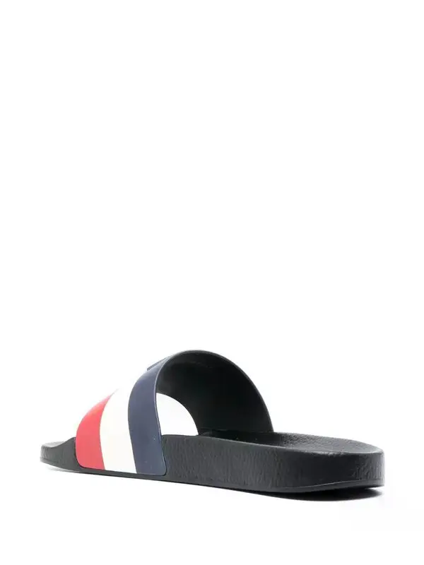 Moncler Basile Striped Slides - Black