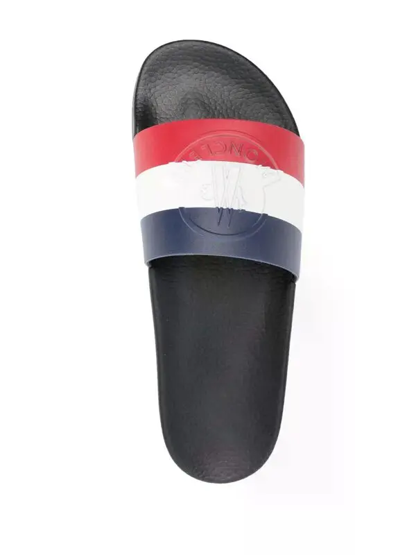 Moncler Basile Striped Slides - Black