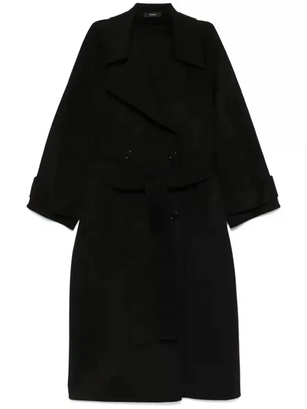 JOSEPH Double-breasted Wool-cashmere Blend Coat - Black