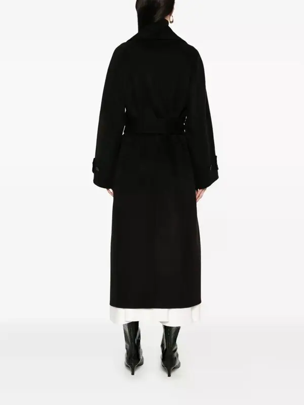 JOSEPH Double-breasted Wool-cashmere Blend Coat - Black
