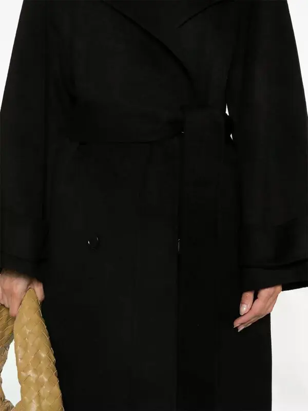 JOSEPH Double-breasted Wool-cashmere Blend Coat - Black