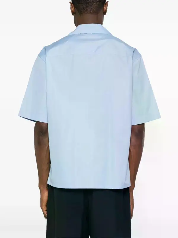 Marni Logo-print Poplin Shirt - Blue