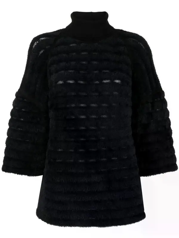 GENNY Roll-neck Textured-finish Jumper
