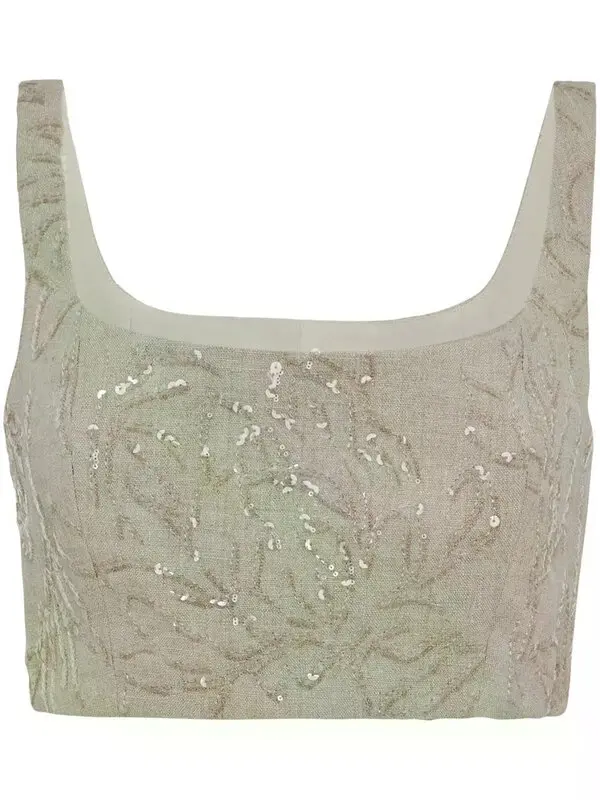 Brunello Cucinelli Sequin-embellished Linen Top