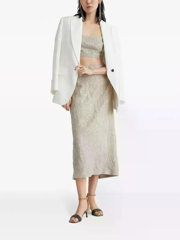 Brunello Cucinelli Sequin-embellished Linen Top