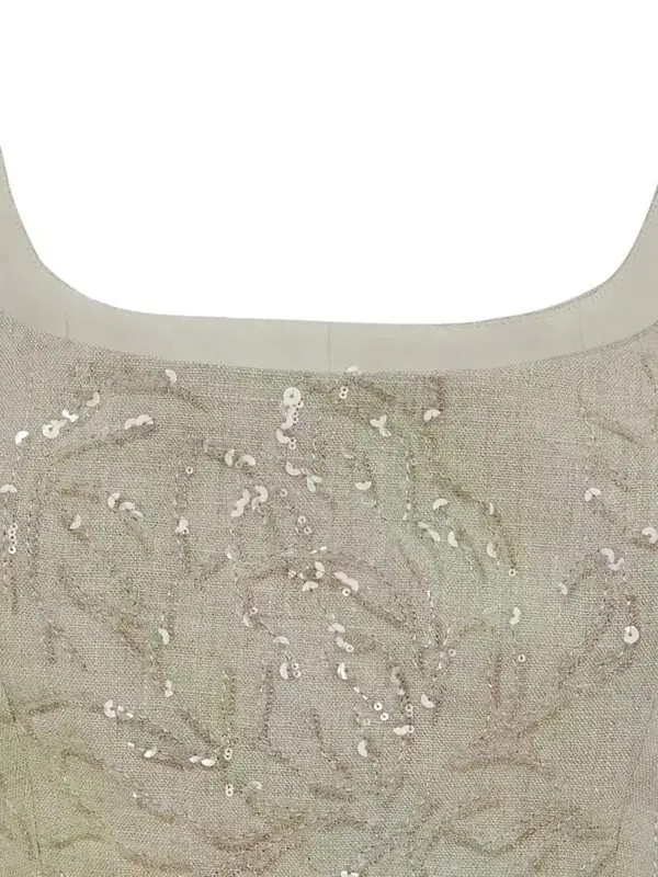 Brunello Cucinelli Sequin-embellished Linen Top