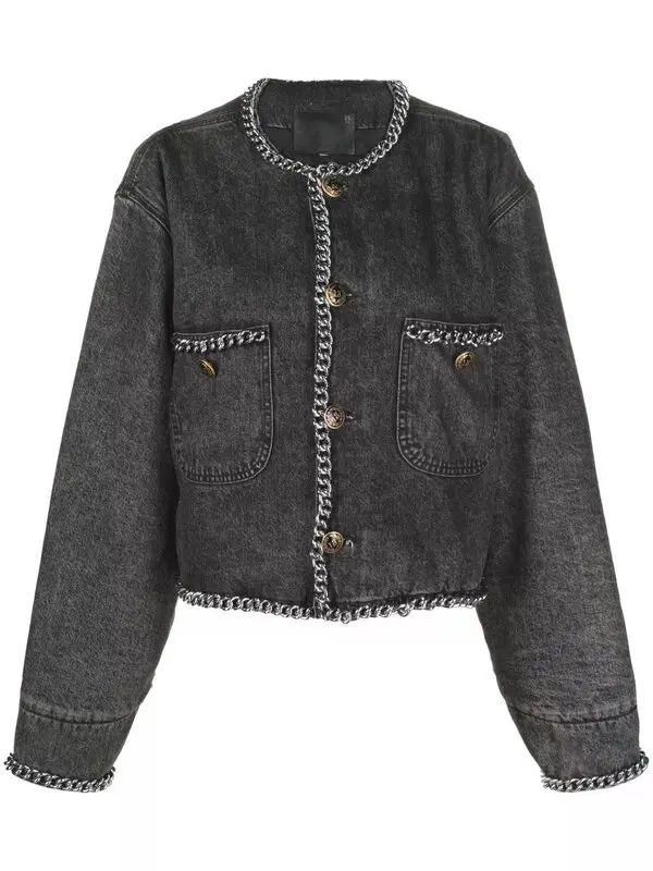 R13 Chain-embellished Denim Jacket