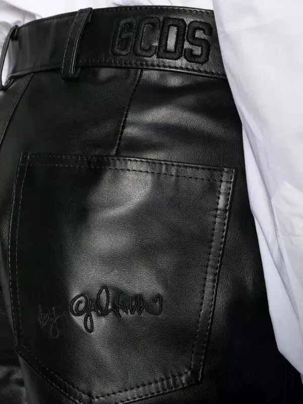 Gcds Thigh-length Leather Shorts
