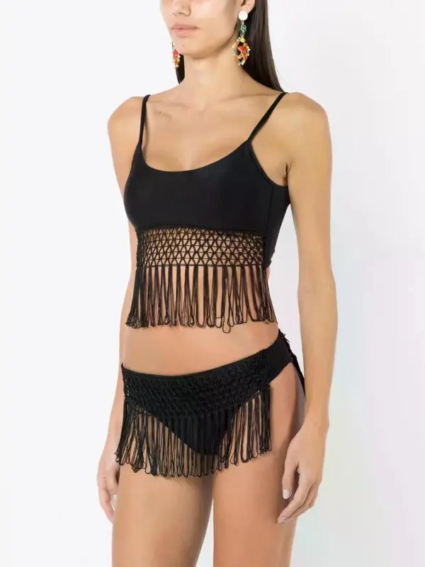 AMIR SLAMA Macramé Fringe-trim Bikini Set