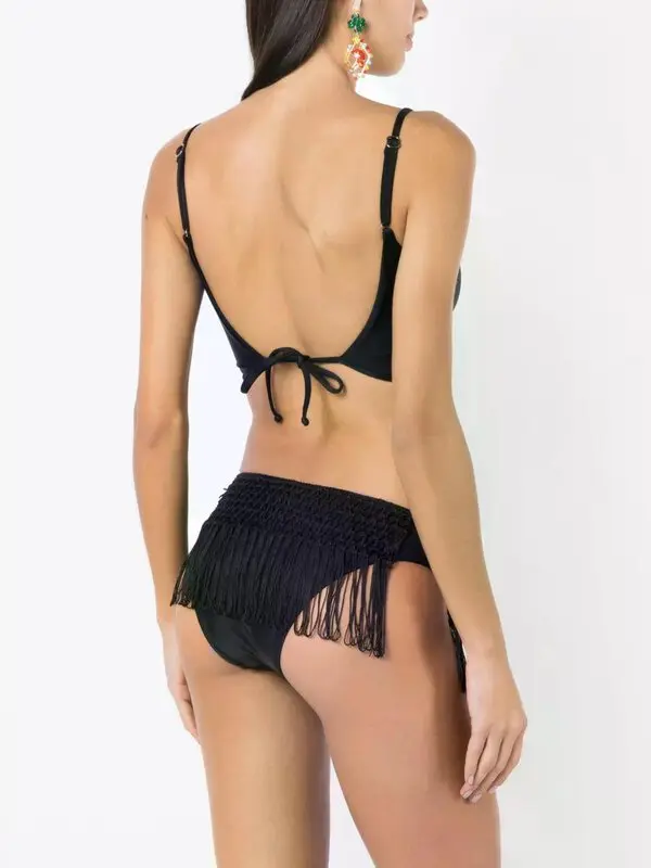 AMIR SLAMA Macramé Fringe-trim Bikini Set