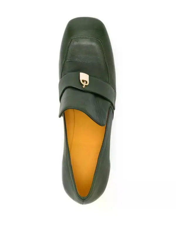 MADISON MAISON Lock 55mm Leather Pumps - Green