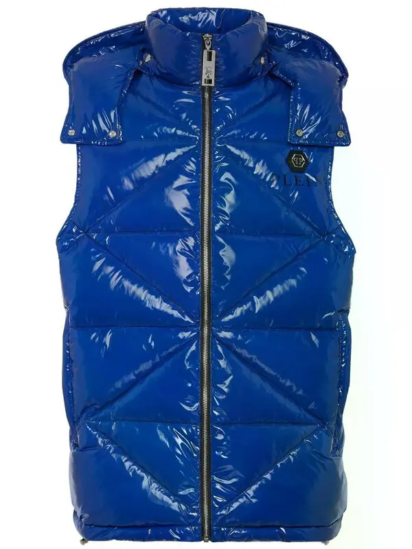 Philipp Plein Hexagon Logo-plaque Padded Gilet - Blue