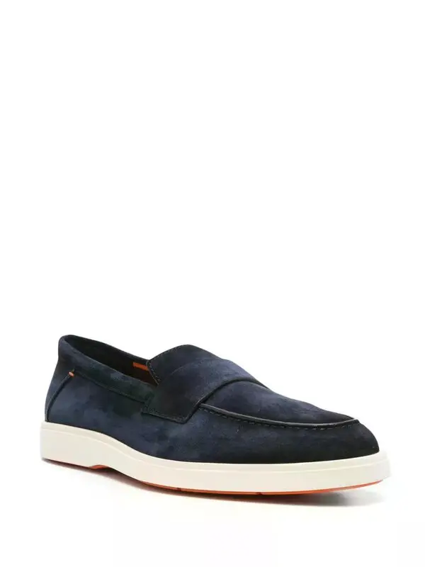 Santoni Suede Loafers - Blue