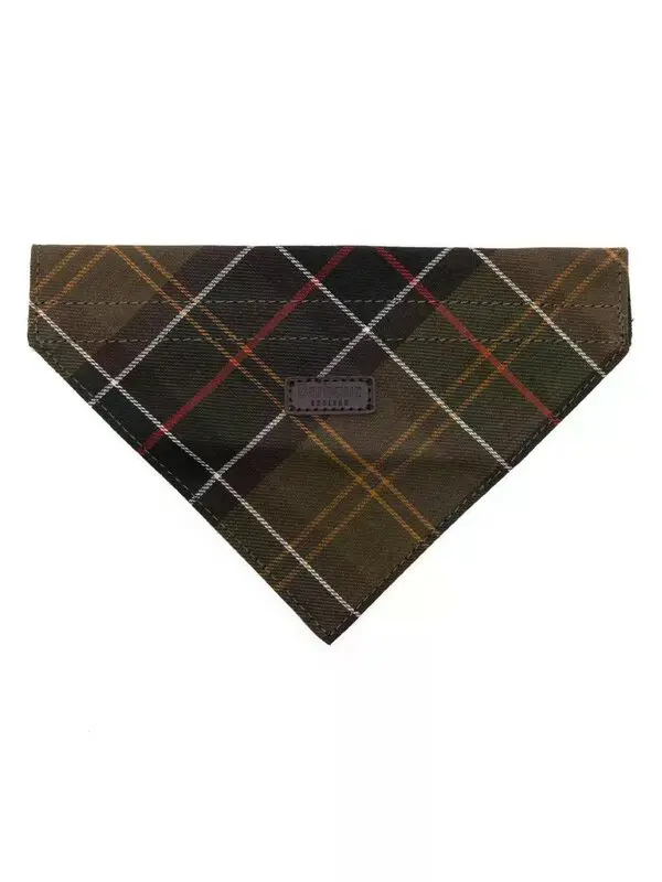 Barbour Tartan Logo-patch Collar Bandana - Green
