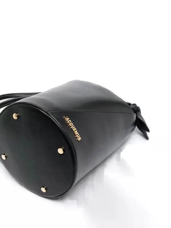 Jacquemus Le Petit Tourni Leather Bucket Bag - Black