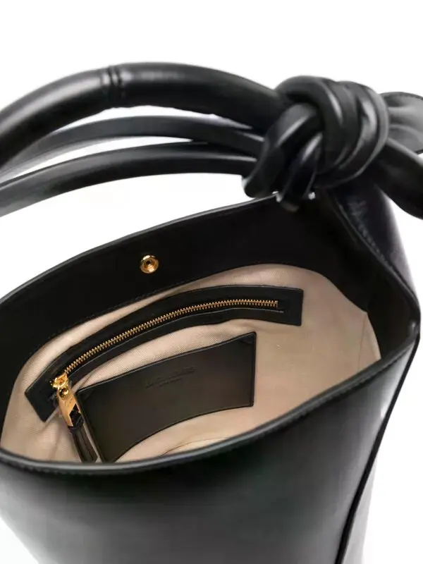 Jacquemus Le Petit Tourni Leather Bucket Bag - Black