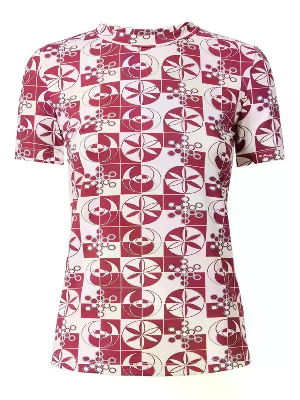 La DoubleJ Geometric-pattern Print T-shirt - Red