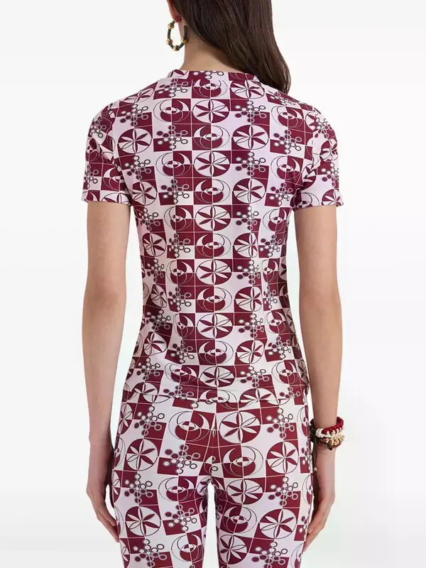 La DoubleJ Geometric-pattern Print T-shirt - Red