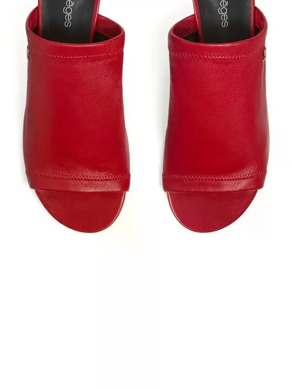 COURREGES Leather Mules - Red
