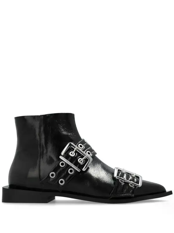 GANNI Eyelet-detailing Biker Boots