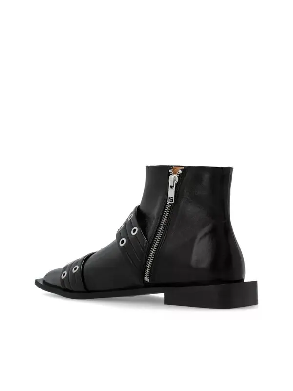 GANNI Eyelet-detailing Biker Boots