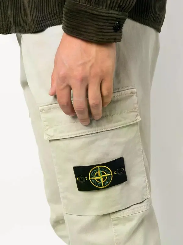 Stone Island Tapered-leg Cargo Trousers - Neutrals