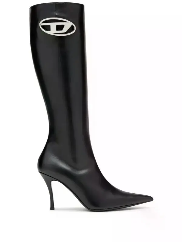 DIESEL® D-venus Logo-plaque Leather Boots