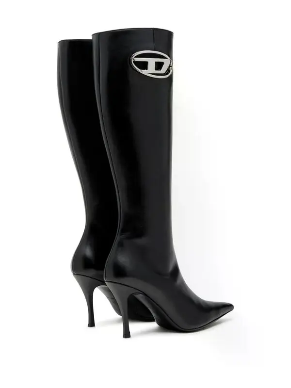 DIESEL® D-venus Logo-plaque Leather Boots