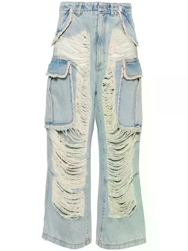 DARKPARK Vivi Distressed Wide-leg Jeans