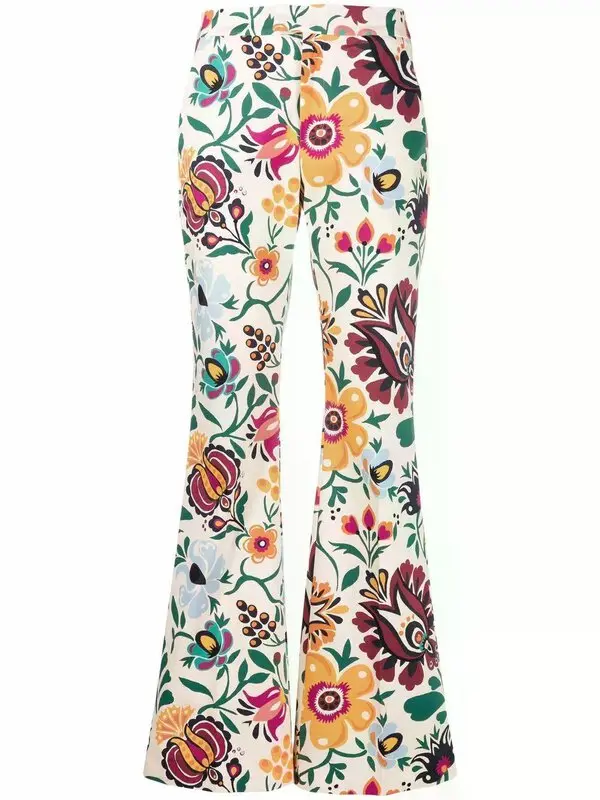 La DoubleJ Graphic-print Flared Trousers