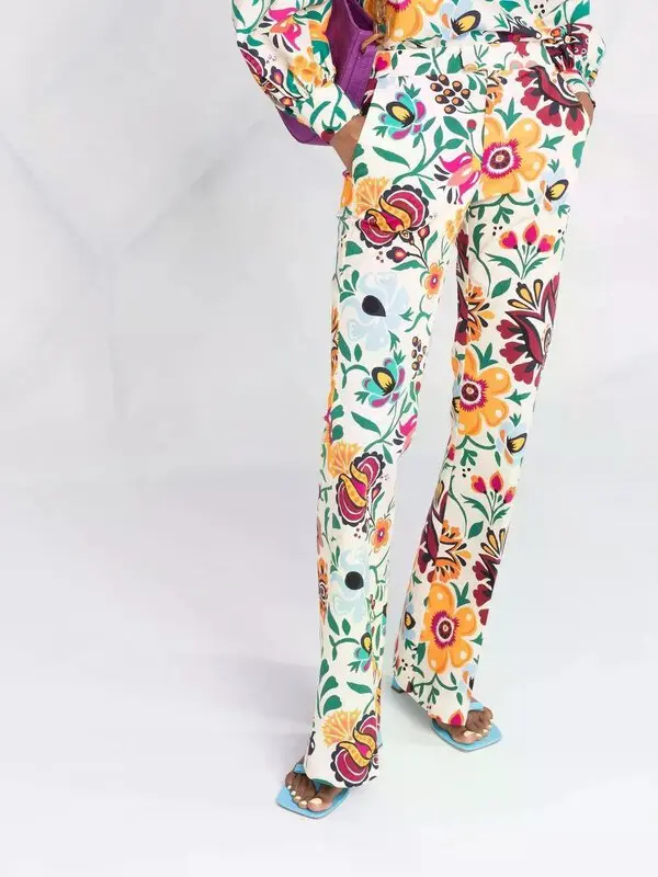 La DoubleJ Graphic-print Flared Trousers
