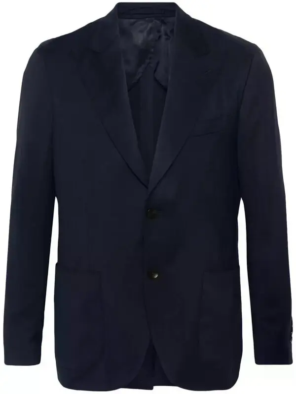 LARDINI Single-breasted Wool Blazer - Blue